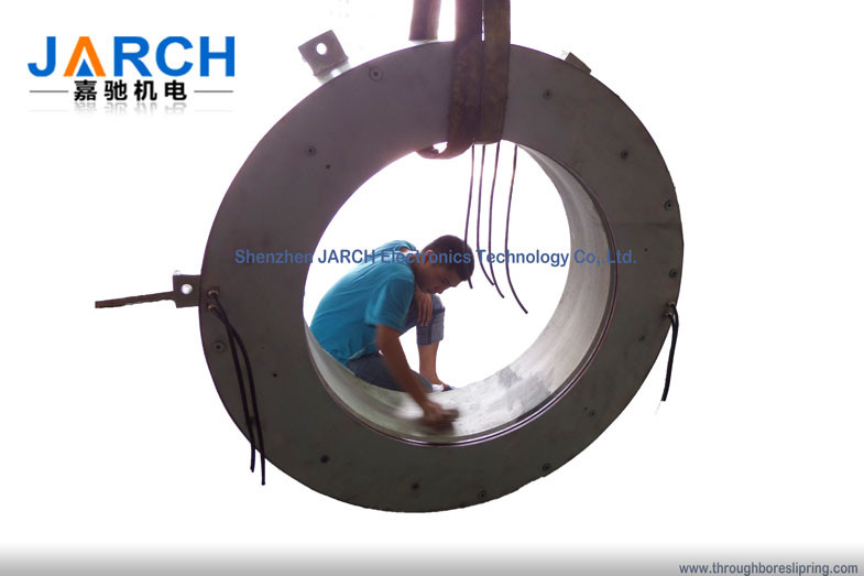 ROHS 2 ~ 12 Conductors Big Through Hole Slip Ring 1000mm / Industrial ...